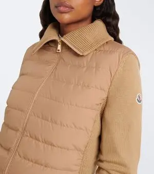 Moncler Down-paneled Virgin Wool Cardigan