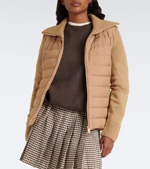 Moncler Down-paneled Virgin Wool Cardigan