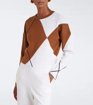 Max Mara Argyle Virgin Wool Pullover