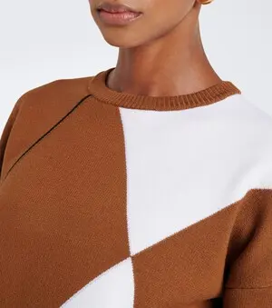 Max Mara Argyle Virgin Wool Pullover