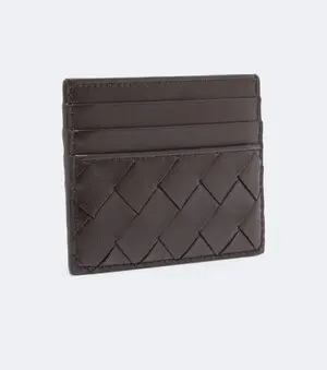 Bottega Veneta Intrecciato Leather Card Holder - Brown