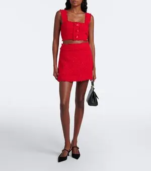 Dolce & Gabbana Cotton-blend Bouclé Crop Top