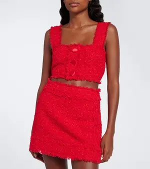 Dolce & Gabbana Cotton-blend Bouclé Crop Top