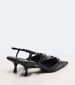 Prada Bow-detail Leather Slingback Pumps