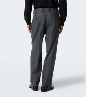 Dolce & Gabbana Virgin Wool Flannel Wide-leg Pants