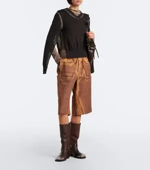 Paris Texas Roxy Embellished Leather Biker Boots