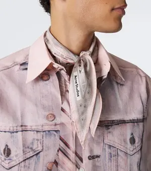 Acne Studios Printed Silk Satin Scarf