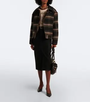 MARANT ETOILE Galeane Plaid Wool-blend Jacket