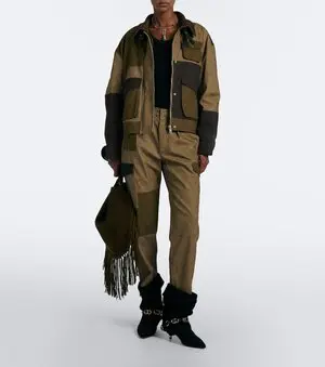 MARANT ETOILE Patchwork Cotton Cargo Trousers