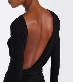 Rick Owens Shailee Draped Open-back Jersey Gown