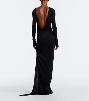 Rick Owens Shailee Draped Open-back Jersey Gown