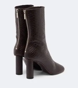 Paris Texas Alice Snake-effect Leather Ankle Boots