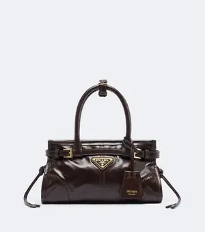 Prada Bonnie Mini Leather Top-handle Bag - Brown