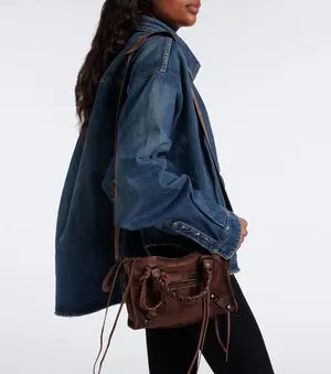 Balenciaga Le City Mini Suede Top-handle Bag