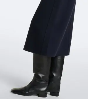 Max Mara Belted Virgin Wool Midi Skirt