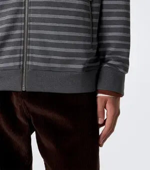 Miu Miu Striped Oversized Cotton Fleece Sweatshirt