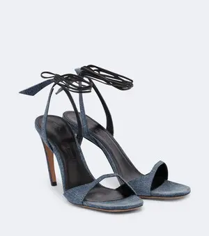 Attico Ora Denim Slingback Sandals