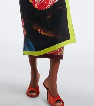 Dries Van Noten Printed Silk Wrap Skirt - Multicoloured