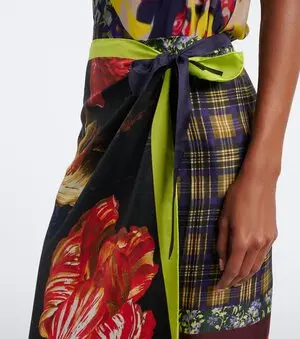 Dries Van Noten Printed Silk Wrap Skirt - Multicoloured