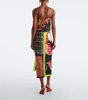 Dries Van Noten Printed Silk Wrap Skirt - Multicoloured