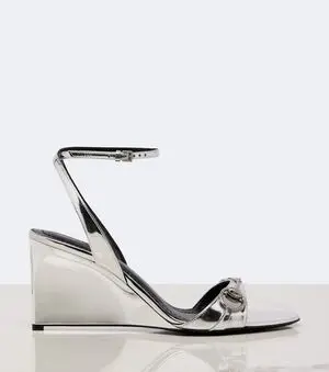 Gucci Donna Leather Wedge Sandals