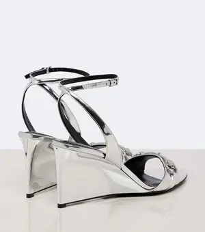 Gucci Donna Leather Wedge Sandals