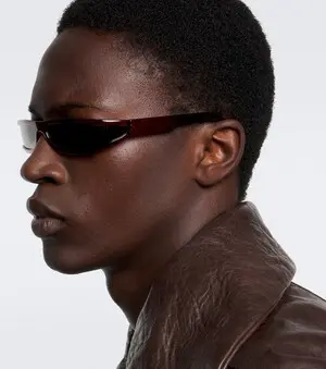 Rick Owens Fog Rectangular Sunglasses - Red