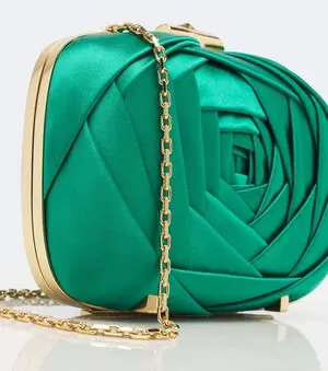 ROGER VIVIER Rose Vivier Satin Clutch