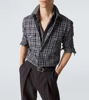 TOM FORD Checked Cotton Twill Western Shirt
