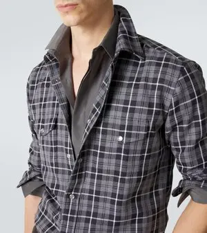 TOM FORD Checked Cotton Twill Western Shirt