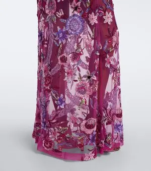 LA FUORI Mystical Garden Embellished Floral Gown