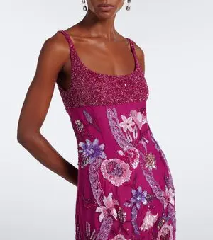 LA FUORI Mystical Garden Embellished Floral Gown