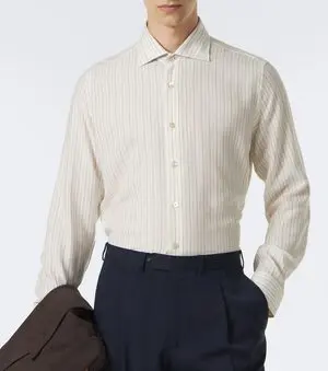 Eleventy Striped Twill Shirt