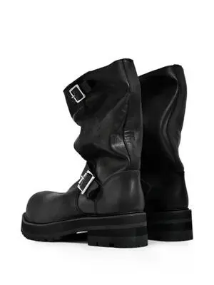 FILTH Buckled Leather Boots