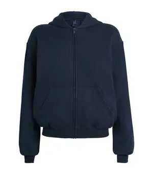 SKIMS Cotton-blend Fleece Classic Hoodie - Navy