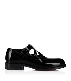 CHRISTIAN LOUBOUTIN Marc Poppin Patent Mary Jane Loafers - Black