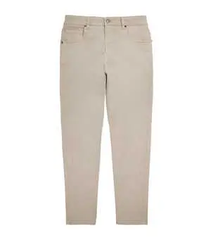Purdey Cotton-blend Five-pocket Trousers - Beige