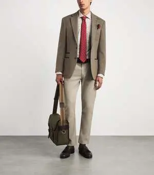 Purdey Wool Tweed Herringbone Atholl Blazer