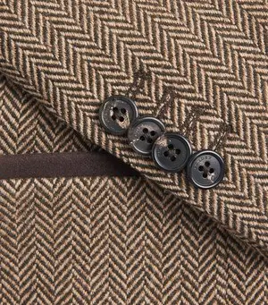 Purdey Wool Tweed Herringbone Atholl Blazer