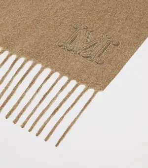 Max Mara Cashmere Monogram Scarf - Beige