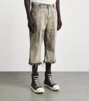 Rick Owens Bolan Cut-off Denim Shorts