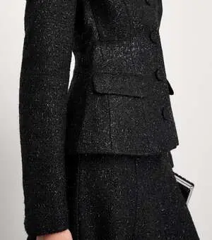 SELF-PORTRAIT Metallic Bouclé Midi Dress