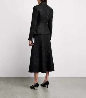 SELF-PORTRAIT Metallic Bouclé Midi Dress