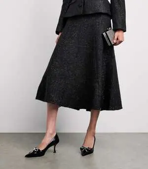 SELF-PORTRAIT Metallic Bouclé Midi Dress