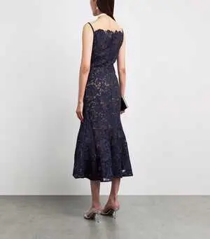 SELF-PORTRAIT Lace Sleeveless Midi Dress