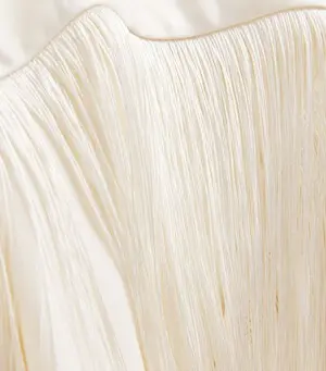 SELF-PORTRAIT Satin Fringe Maxi Dress