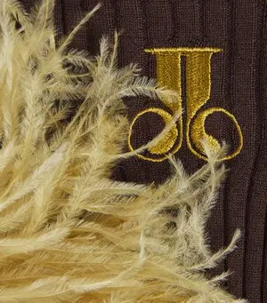 La DoubleJ Cashmere-silk Feather-trim Sweater