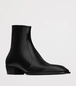 Saint Laurent Leather Aurelien Ankle Boots
