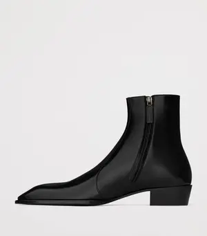 Saint Laurent Leather Aurelien Ankle Boots