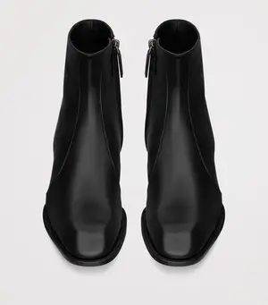 Saint Laurent Leather Aurelien Ankle Boots